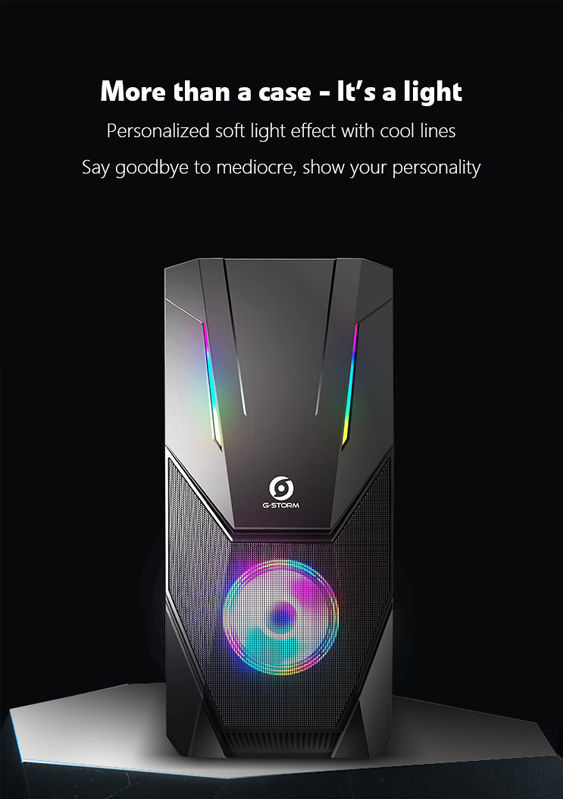 China AOJIE 3303 model with ARGB strip on front panel support ATX ...