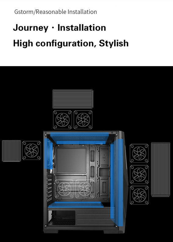 China AOJIE 3303 model with ARGB strip on front panel support ATX ...