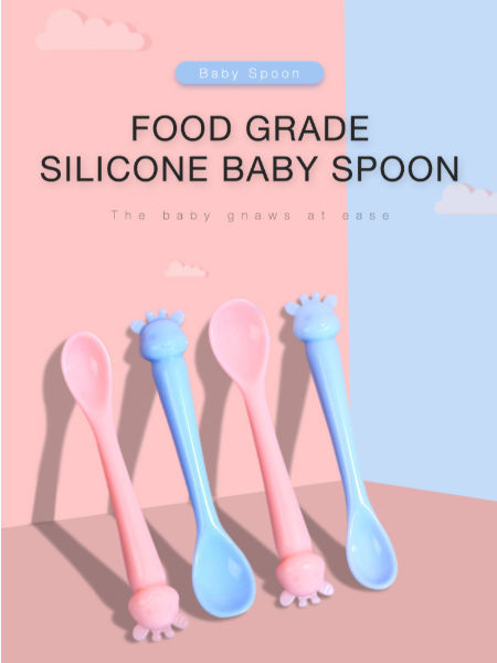 China Silicone Baby Spoon Custom Colorful Soft-Tip First Stage Spoon ...