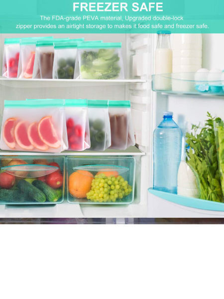 China Reusable Freezer Bag PEVA Translucent Frosted Fresh-keeping Bag ...