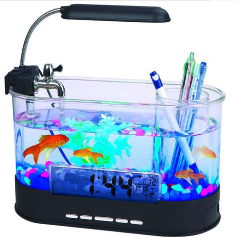 China Hot Fish tank with LED light USB Small acrylic plastic Aquarium ...