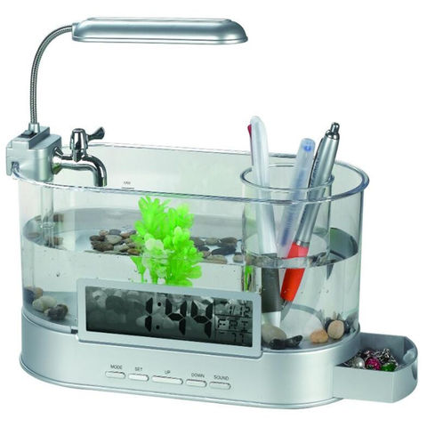 China Hot Fish tank with LED light USB Small acrylic plastic Aquarium ...