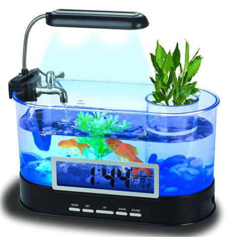 China Hot Fish tank with LED light USB Small acrylic plastic Aquarium ...