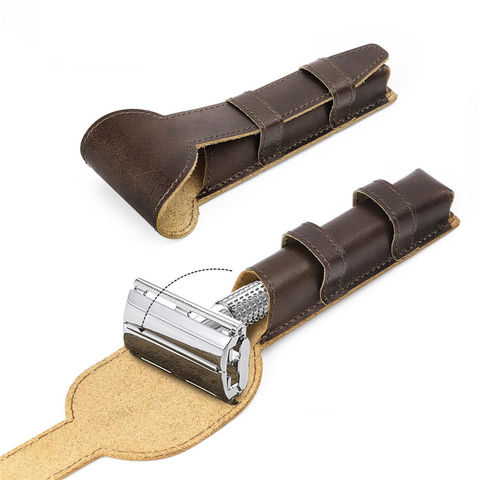 China PU Leather Case Safety Razor Classic Double Edge Shaving Pouch ...