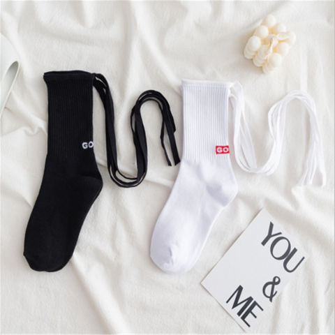 China Drawstring lace lace calf socks drape love women pile in tube ...