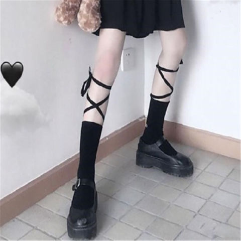 China Drawstring lace lace calf socks drape love women pile in tube ...