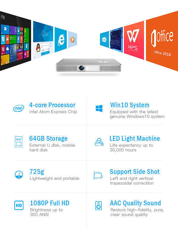 China Smart small office projector wireless same-screen keystone ...