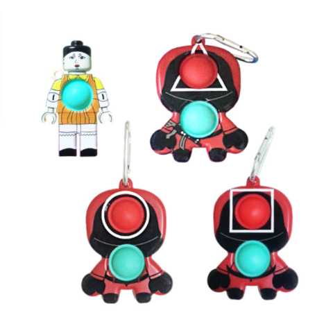 China Kawaii pop it fidget toy squid game fidget spinner push pop ...