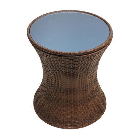 China Ice Bucket Table HOMFUL Outdoor Patio Ice Cooler Bar Table Rattan ...