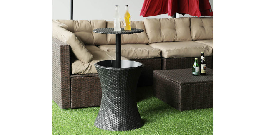 China Ice buckets HOMFUL Garden Patio 3 in 1 Bar Rattan Table Furniture ...