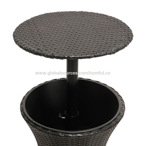 China Ice buckets HOMFUL Garden Patio 3 in 1 Bar Rattan Table Furniture ...