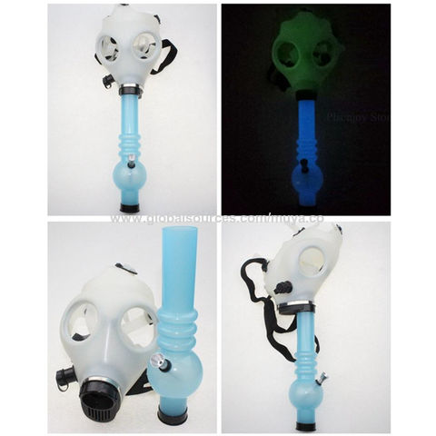 China Gas Mask Bong Glow In The Dark Water Shisha Acrylic Smoking Pipe ...