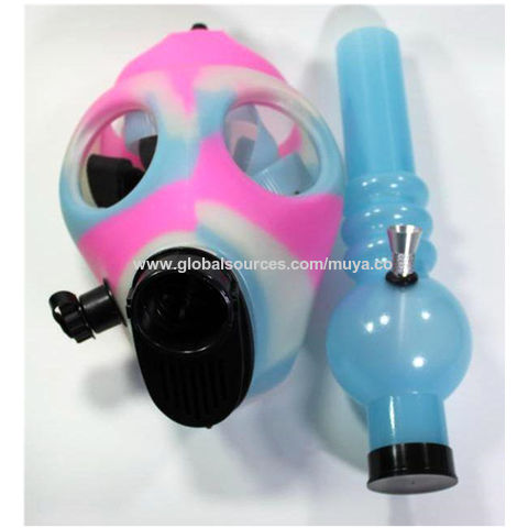 China Gas Mask Bong Glow In The Dark Water Shisha Acrylic Smoking Pipe ...