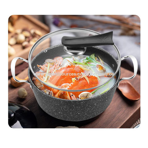 China Granite Maifan stone cookware set of frying pan and soup pot for ...