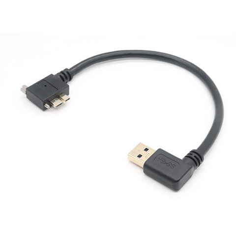 China 90 Degree USB 3.0 A Male to left angle micro usb with panel screw ...
