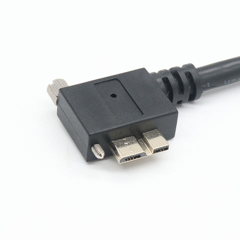 China 90 Degree USB 3.0 A Male to left angle micro usb with panel screw ...