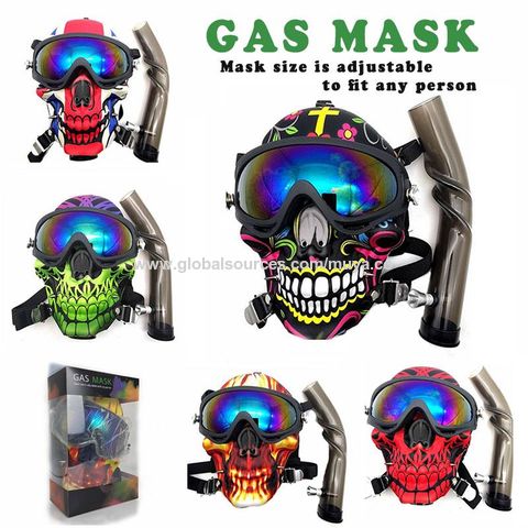 China Camouflage Skull Silicone Gas Mask with Acrylic Bong Smoking ...