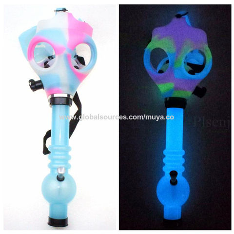 China Camouflage Skull Silicone Gas Mask with Acrylic Bong Smoking ...