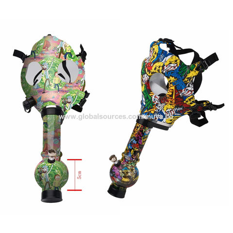 China Camouflage Skull Silicone Gas Mask with Acrylic Bong Smoking ...