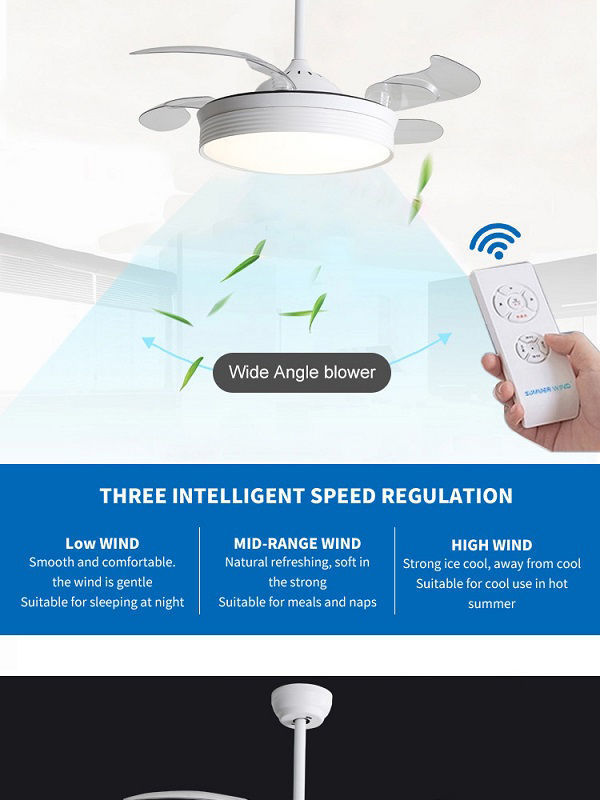 China Modern New Style Absorb Dome Light Invisible Fan Chandelier ...