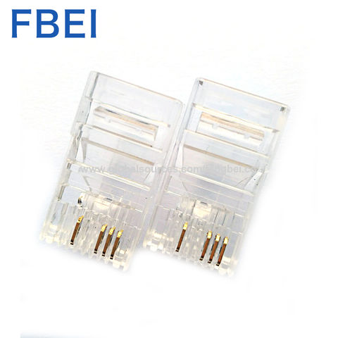 China RJ45 plug 8P4C connector with gold-plated CAT 5e UTP connector on ...