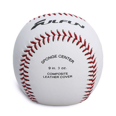 China White PU Leather Bubber Sponge Baseball hand 104 stitches Red ...