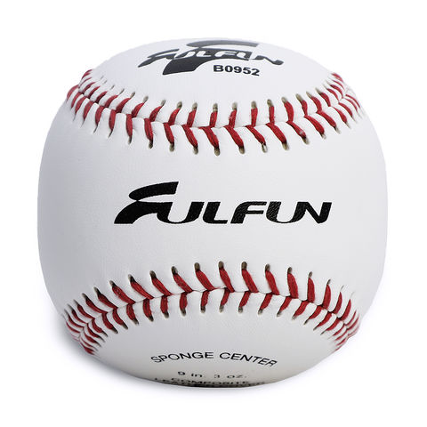 China White PU Leather Bubber Sponge Baseball hand 104 stitches Red ...