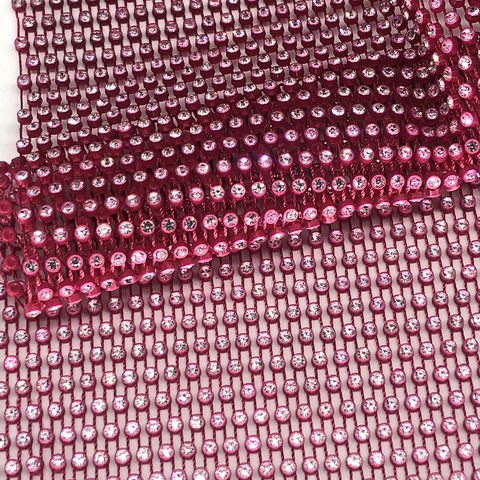 China Rhinestone Mesh fabric Fashionable rhinestone mesh trimming for ...