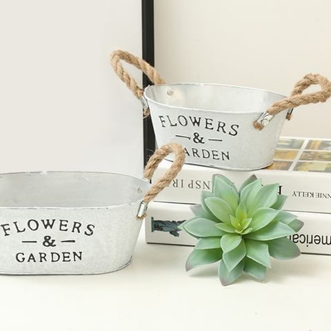 China Small Metal Buckets Planters Flower Decorative Vases With Rope ...