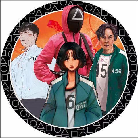 China Squid game Theme Party Supplies Paper Plates 18cm*18cm 10pcs/bag ...