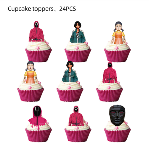 China Squid game Theme Party Supplies Paper Plates 18cm*18cm 10pcs/bag ...