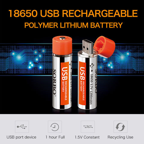 China New 2019 Products Portable 18650 USB Rechargeable Battery Li-ion ...