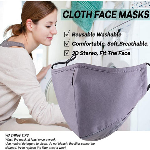 China Reusable Cloth Face Masks 100% Cotton Washable Adjustable ...