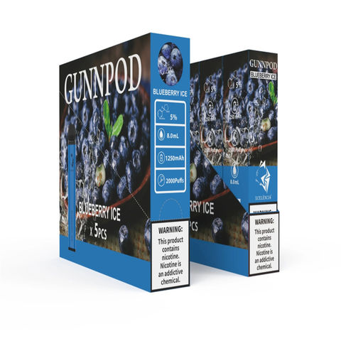 China Gunnpod 2000 puffs with 5% salt nicotine disposable electronic ...