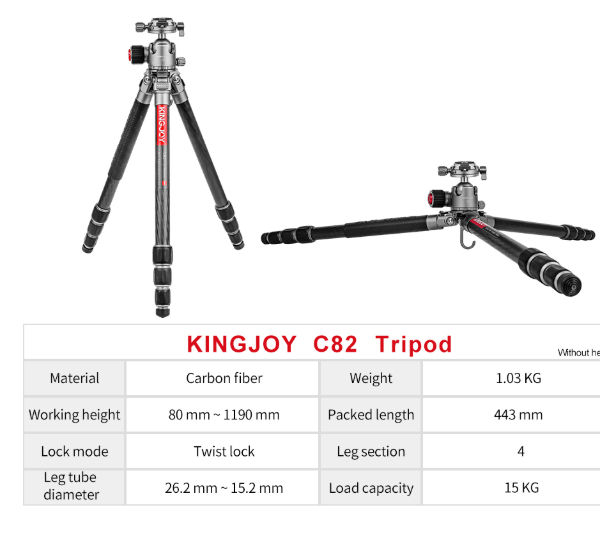China Professional DSLR Camera Tripod KINGJOY C82 Lightweight and ...