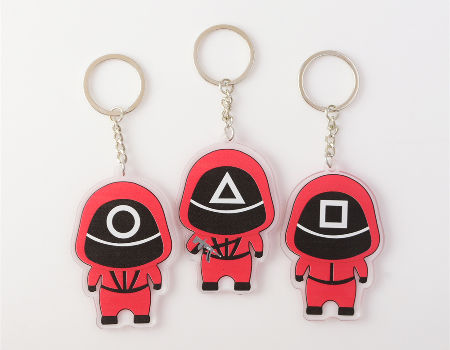 China Squid Game Halloween Keychains Fidget Toys for Korean Movie Squid ...