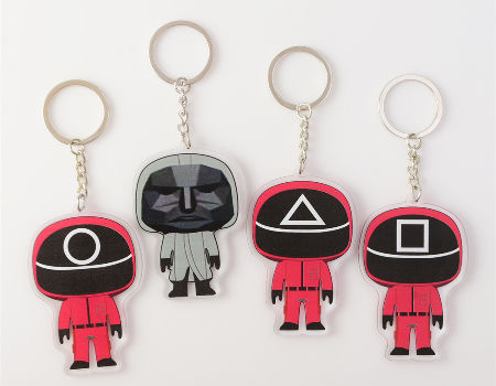 China Squid Game Halloween Keychains Fidget Toys for Korean Movie Squid ...