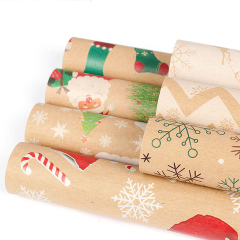 China 2022 new designs flocking craft Gift kraft Wrapping Paper for ...