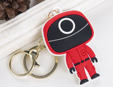 China Squid Game Keychain 2021 Hot Selling Soft PVC Masked Man Doll ...
