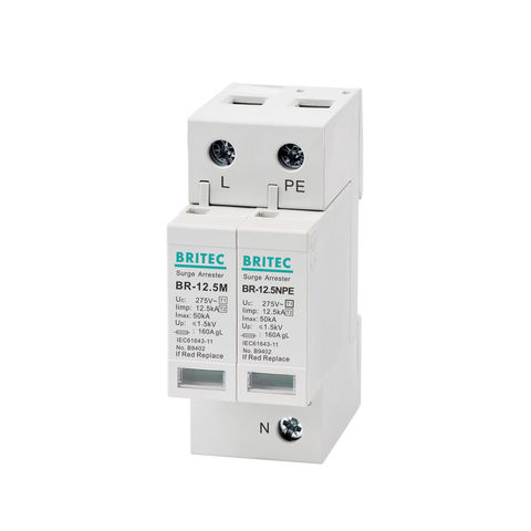 China 12.5kA TVSS Type 1+2 surge protector 1P+NPE electric surge ...