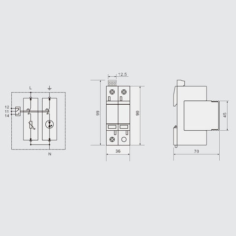 China 12.5kA TVSS Type 1+2 surge protector 1P+NPE electric surge ...