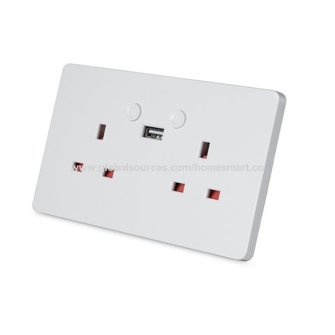 China Smart socket, UK Type Smart USB Electrical Switch Double 2 Way ...