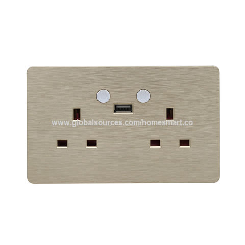 China Smart socket, UK Type Smart USB Electrical Switch Double 2 Way ...