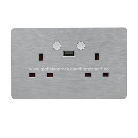 China Smart socket, UK Type Smart USB Electrical Switch Double 2 Way ...