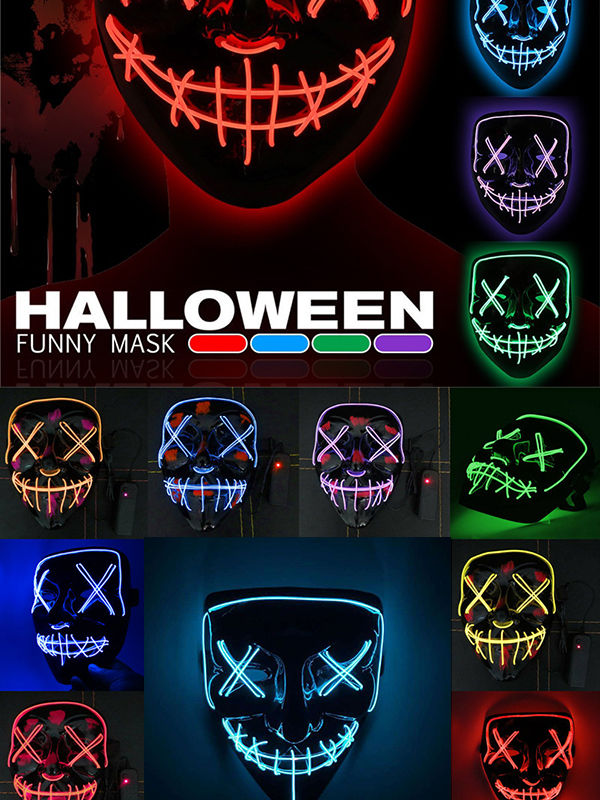 China Halloween Christmas glowing mask Glowing grimace mask Night party ...