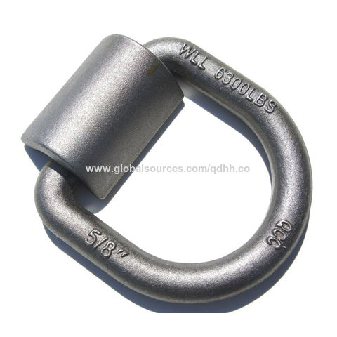China Bent D-ring with wraps, forged carbon steel, self-colored on ...