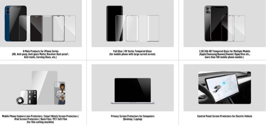 China Blueo 9H premium tempered glass silk printing full glue screen ...