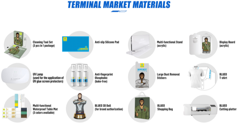 China Blueo 9H premium tempered glass silk printing full glue screen ...