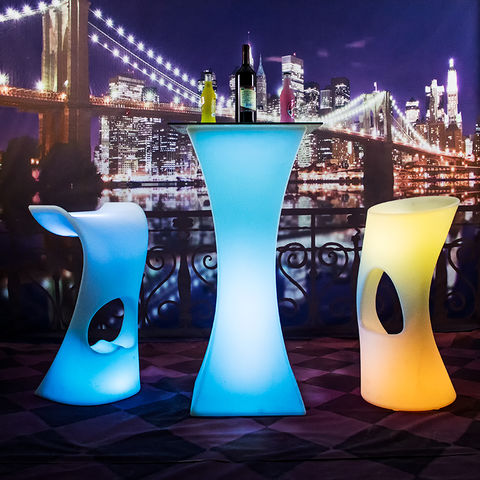 China Remote control plastic LED bar furniture light shape chair on ...