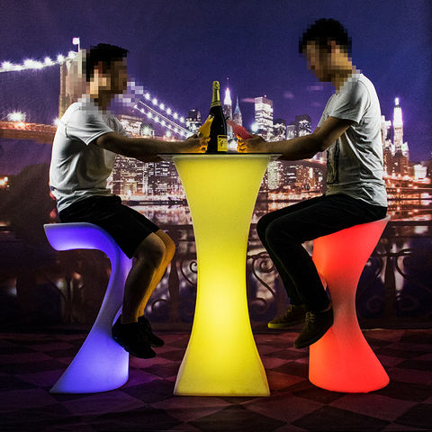 China Modern Bar Plastic Club Furniture Led Chair single led sofa on ...